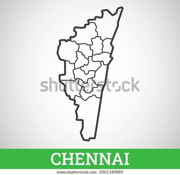 Simple Outline Map Chennai Vector Graphic Stock Vector (Royalty Free ...