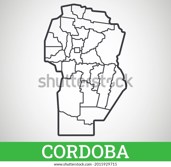 Simple Outline Map Cordoba Province Vector Stock Vector (Royalty Free ...
