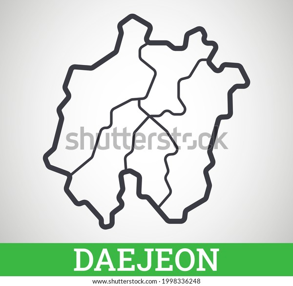 Simple Outline Map Daejeon Regions Vector Stock Vector (Royalty Free ...