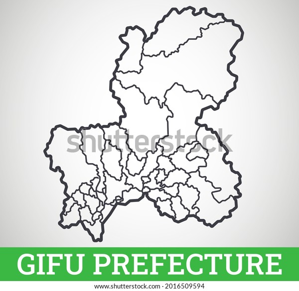 Simple Outline Map Gifu Prefecture Vector Stock Vector (Royalty Free ...