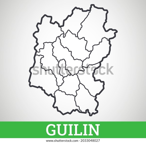 Simple Outline Map Guilin Vector Graphic Stock Vector (Royalty Free ...