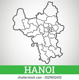 Simple Outline Map Hanoi Vietnam Vector Stock Vector (Royalty Free ...