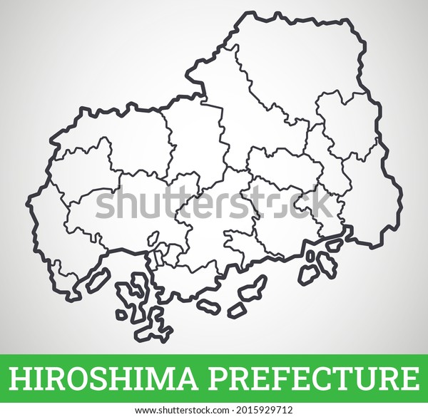 Simple Outline Map Hiroshima Prefecture Vector Stock Vector (Royalty ...