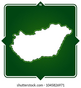 Simple Outline Map Hungary Compas Stock Vector (Royalty Free ...