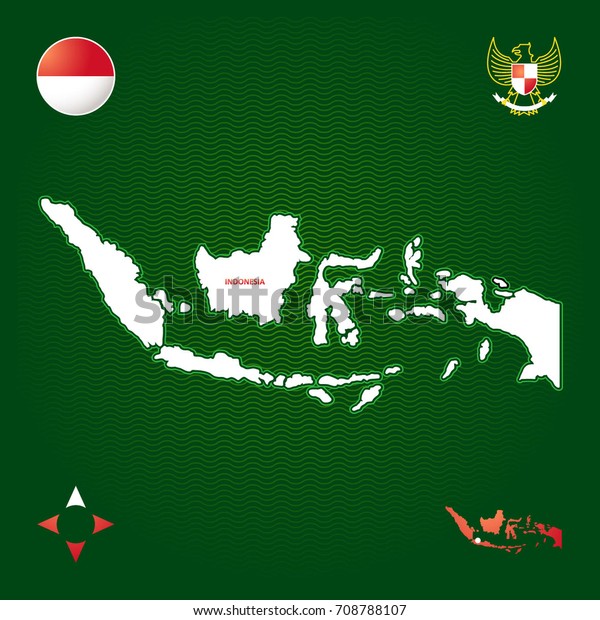 Simple Outline Map Indonesia Stock Vector (Royalty Free) 708788107 ...
