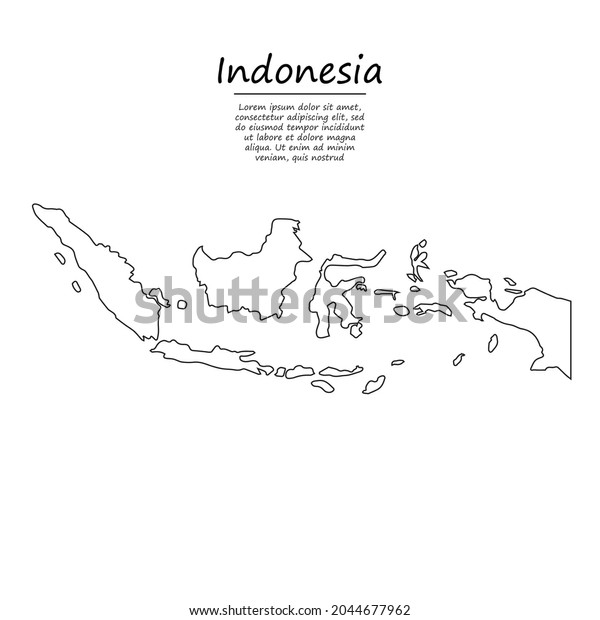 Simple Outline Map Indonesia Vector Silhouette Stock Vector (Royalty ...