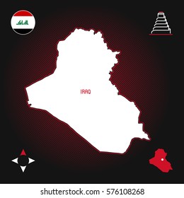 Simple Outline Map Iraq Stock Vector (Royalty Free) 576108268 ...