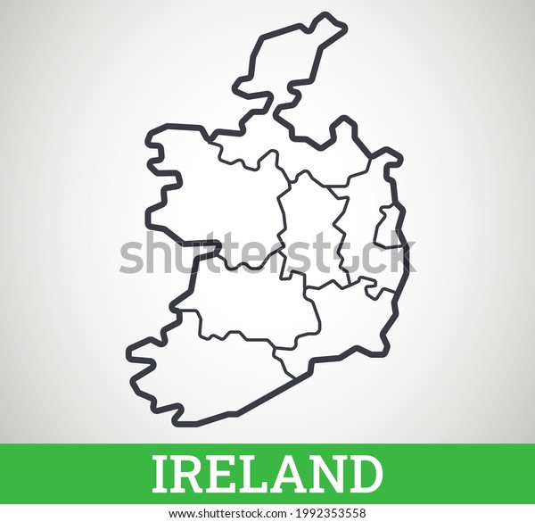 Simple Outline Map Ireland Regions Vector Stock Vector (Royalty Free ...