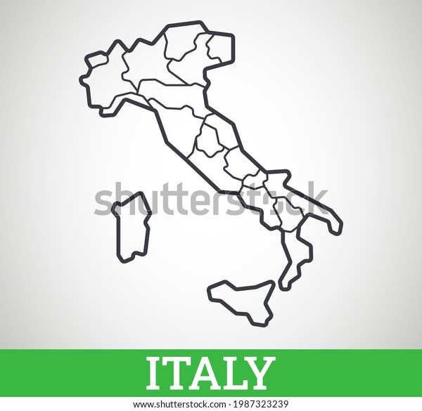 Simple Outline Map Italy Regions Vector Stock Vector (Royalty Free ...