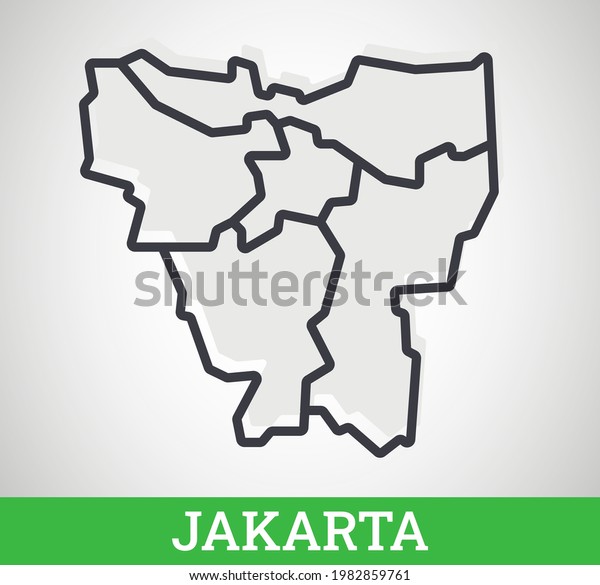Simple Outline Map Jakarta Vector Graphic: vetor stock (livre de ...