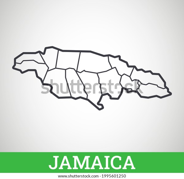 Simple Outline Map Jamaica Regions Vector Stock Vector (Royalty Free ...