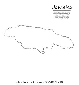 Simple Outline Map Jamaica Vector Silhouette Stock Vector (Royalty Free ...