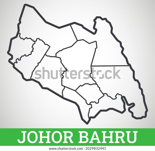 Simple Outline Map Johor Baru Vector Stock Vector (Royalty Free) 2029832441