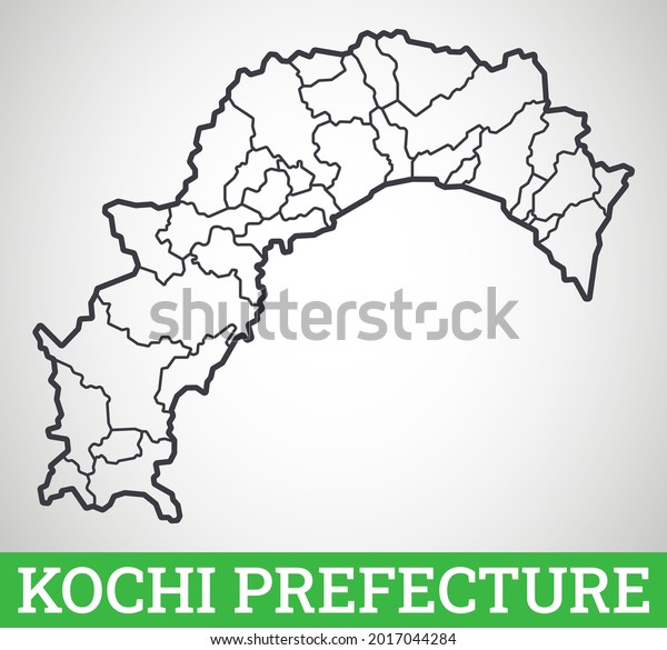 Simple Outline Map Kochi Prefecture Vector Stock Vector (Royalty Free ...