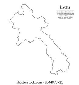 Simple Outline Map Laos Vector Silhouette Stock Vector (Royalty Free ...