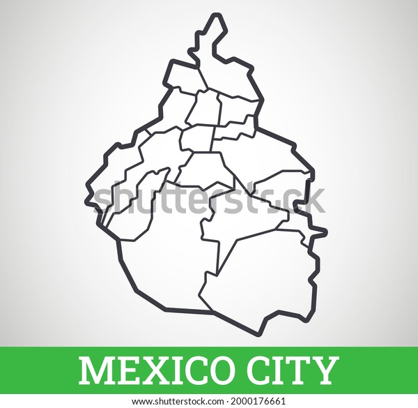 Simple Outline Map Mexico City Vector Stock Vector (Royalty Free ...