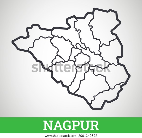 Simple Outline Map Nagpur India Vector: เวกเตอร์สต็อก (ปลอดค่าลิขสิทธิ์ ...