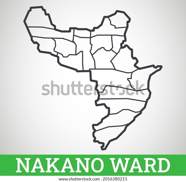 Simple Outline Map Nakano Ward Tokyo Stock Vector (Royalty Free ...