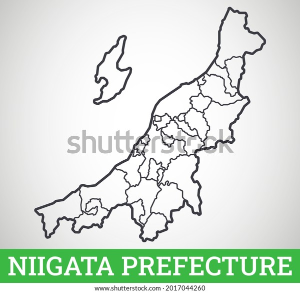 Simple Outline Map Niigata Prefecture Vector Stock Vector (Royalty Free ...