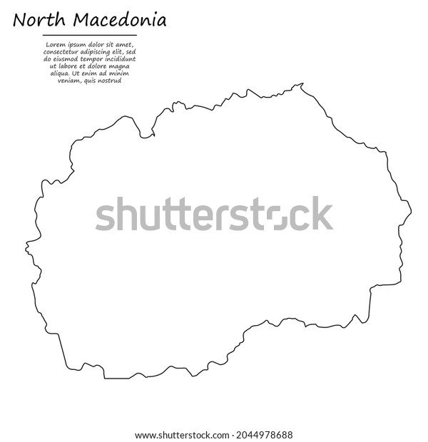 Simple Outline Map North Macedonia Vector Stock Vector (Royalty Free ...