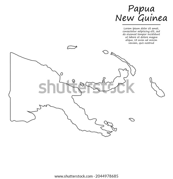 Simple Outline Map Papua New Guinea Stock Vector (Royalty Free ...