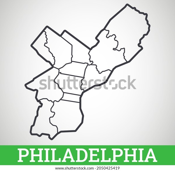 Simple Outline Map Philadelphia Vector Graphic Stock Vector (Royalty ...