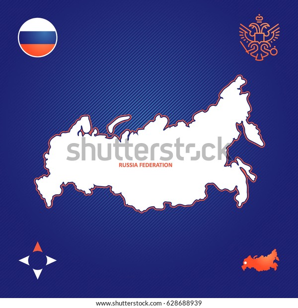 Simple Outline Map Russian Federation: vector de stock (libre de ...