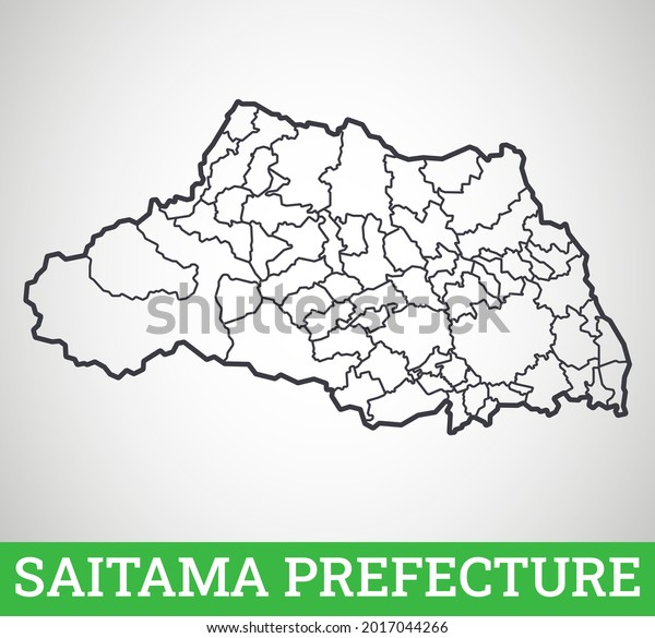 Simple Outline Map Saitama Prefecture Japan: เวกเตอร์สต็อก (ปลอดค่า ...