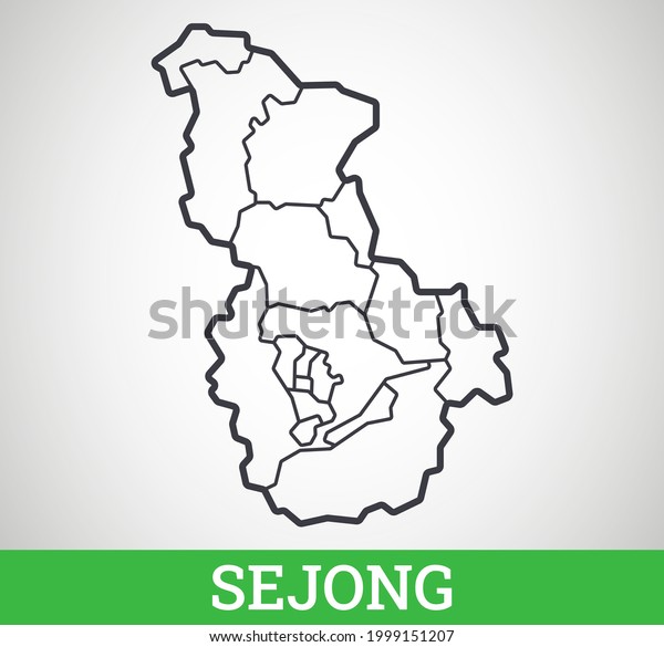 Simple Outline Map Sejong Vector Graphic Stock Vector Royalty Free 1999151207