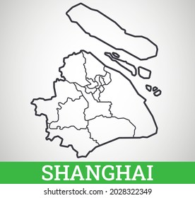 Simple Outline Map Shanghai China Vector Stock Vector (Royalty Free ...