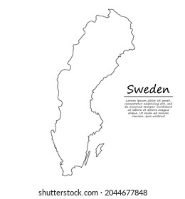 Simple Outline Map Sweden Vector Silhouette Stock Vector (Royalty Free ...