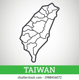 Simple Outline Map Taiwan Vector Graphic Stock Vector (Royalty Free ...