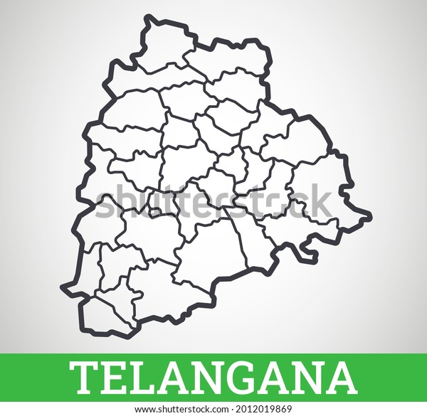 Simple Outline Map Telangana Vector Graphic: เวกเตอร์สต็อก (ปลอดค่า ...
