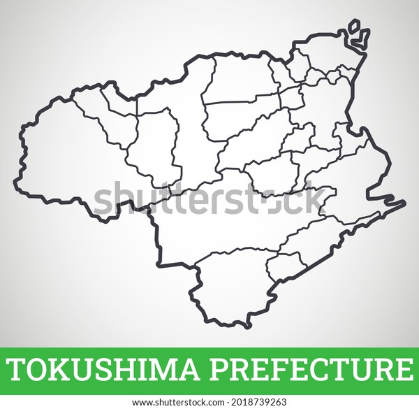 Simple Outline Map Tokushima Prefecture Vector Stock Vector (Royalty ...