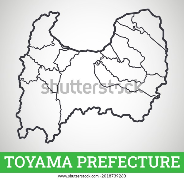 Simple Outline Map Toyama Prefecture Vector Stock Vector (Royalty Free ...