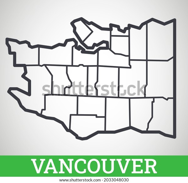 Simple Outline Map Vancouver Vector Graphic Stock Vector (Royalty Free ...