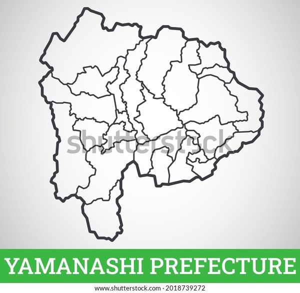 Simple Outline Map Yamanashi Prefecture Vector Stock Vector (Royalty ...
