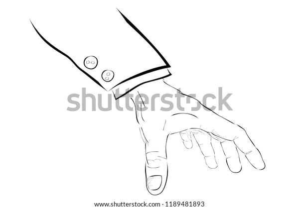 Simple Outline Sketch Man Hand Picking Stock Vector (Royalty Free ...