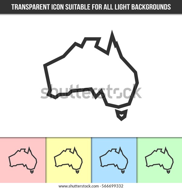 Simple Outline Transparent Australia Continent Shape: เวกเตอร์สต็อก ...