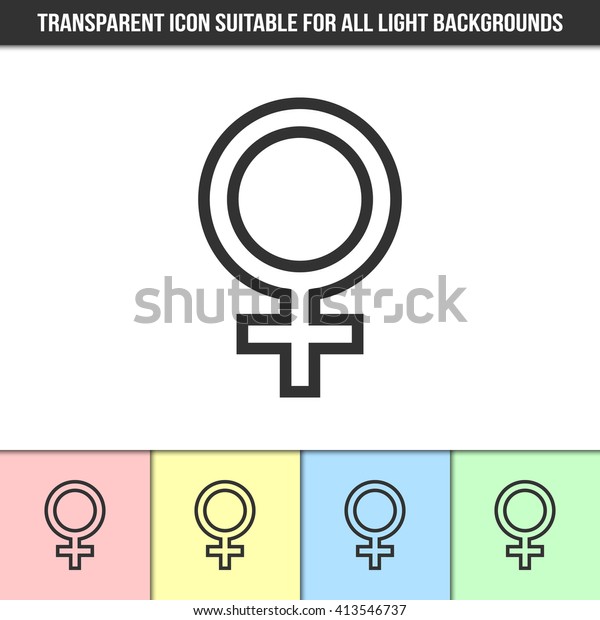 Simple Outline Transparent Venus Female Symbol Stock Vector (Royalty ...