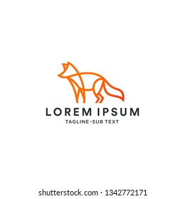 Fox Line Creative Logo Sign Vector Stock Vector (Royalty Free) 1915089577