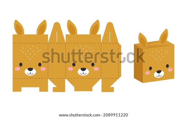 Simple Packaging Favor Box Kangaroo Design Stock Vector (Royalty Free ...