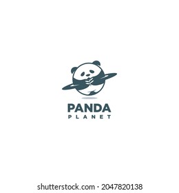 Simple Panda Planet Logo Design Stock Vector (Royalty Free) 2047820138 ...
