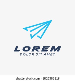 Simple Paper Plane Logo Design Line: เวกเตอร์สต็อก (ปลอดค่าลิขสิทธิ์ ...