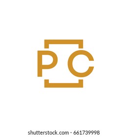 Simple Pc Initial Logo Designs Template Stock Vector (Royalty Free ...