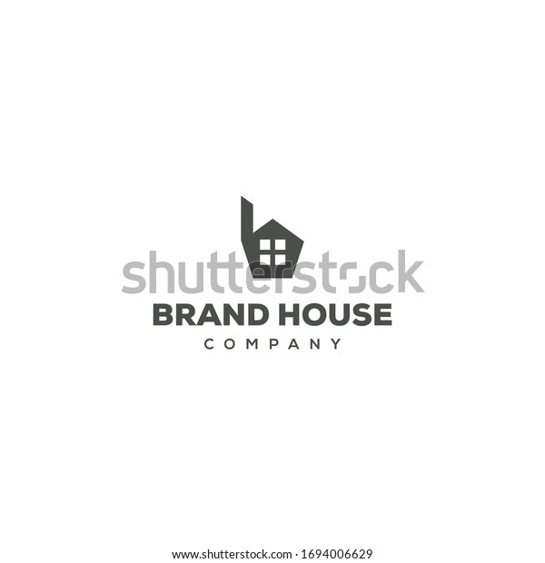 Simple Pentagon House Home Logo Forming Stock Vector (Royalty Free ...