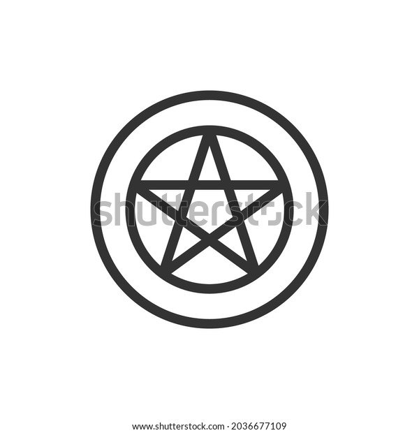 Simple Pentagram Line Icon Premium Symbol Stock Vector (Royalty Free ...