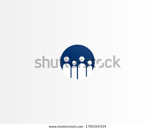 Simple People Grup Logo Design Icon Stock Vector (Royalty Free ...