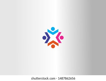 Simple People Vector Logo Illustration Colorful Stock Vector (Royalty ...