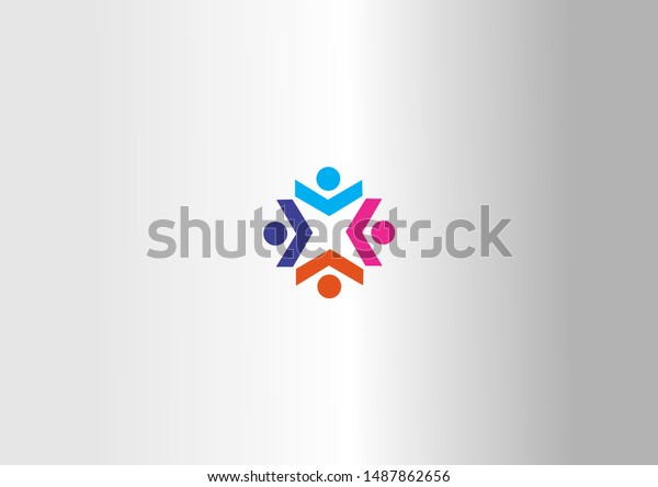 Simple People Vector Logo Illustration Colorful Stock Vector (Royalty ...